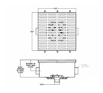 MH-T Heavy Duty Deep Sump Siphonic to T2000 Trench Drain | HydroMax®
